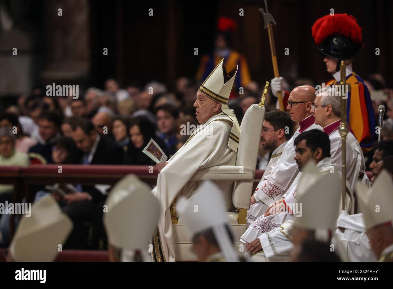 Rome, Italy. 06th Jan, 2025. Pope Francis Bergoglio attends the ...