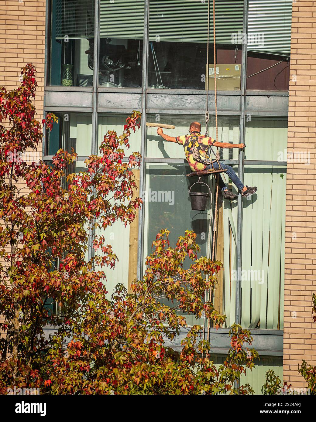 Worker cleans apartment windows hi-res stock photography and images - Alamy