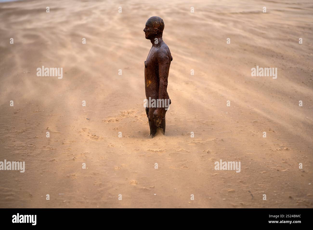 'Another Place' by Antony Gormley. Life-size, cast iron figures ...