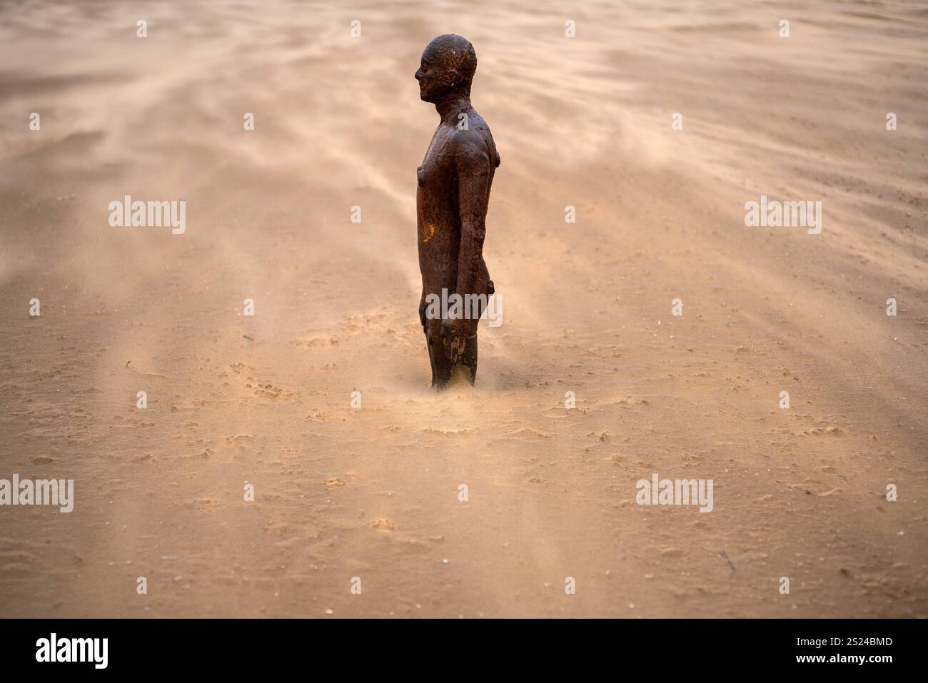 'Another Place' by Antony Gormley. Life-size, cast iron figures ...