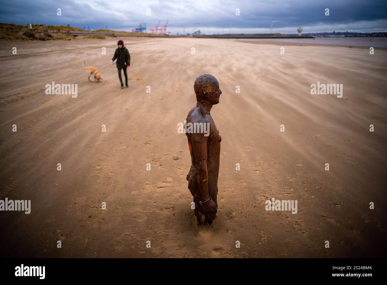 'Another Place' by Antony Gormley. Life-size, cast iron figures ...