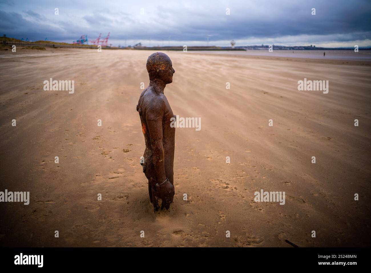 'Another Place' by Antony Gormley. Life-size, cast iron figures ...