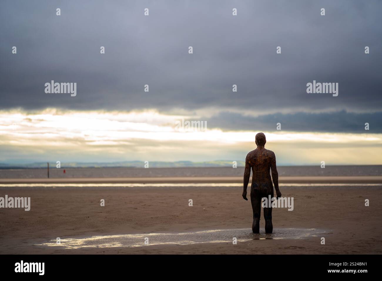 'Another Place' by Antony Gormley. Life-size, cast iron figures ...