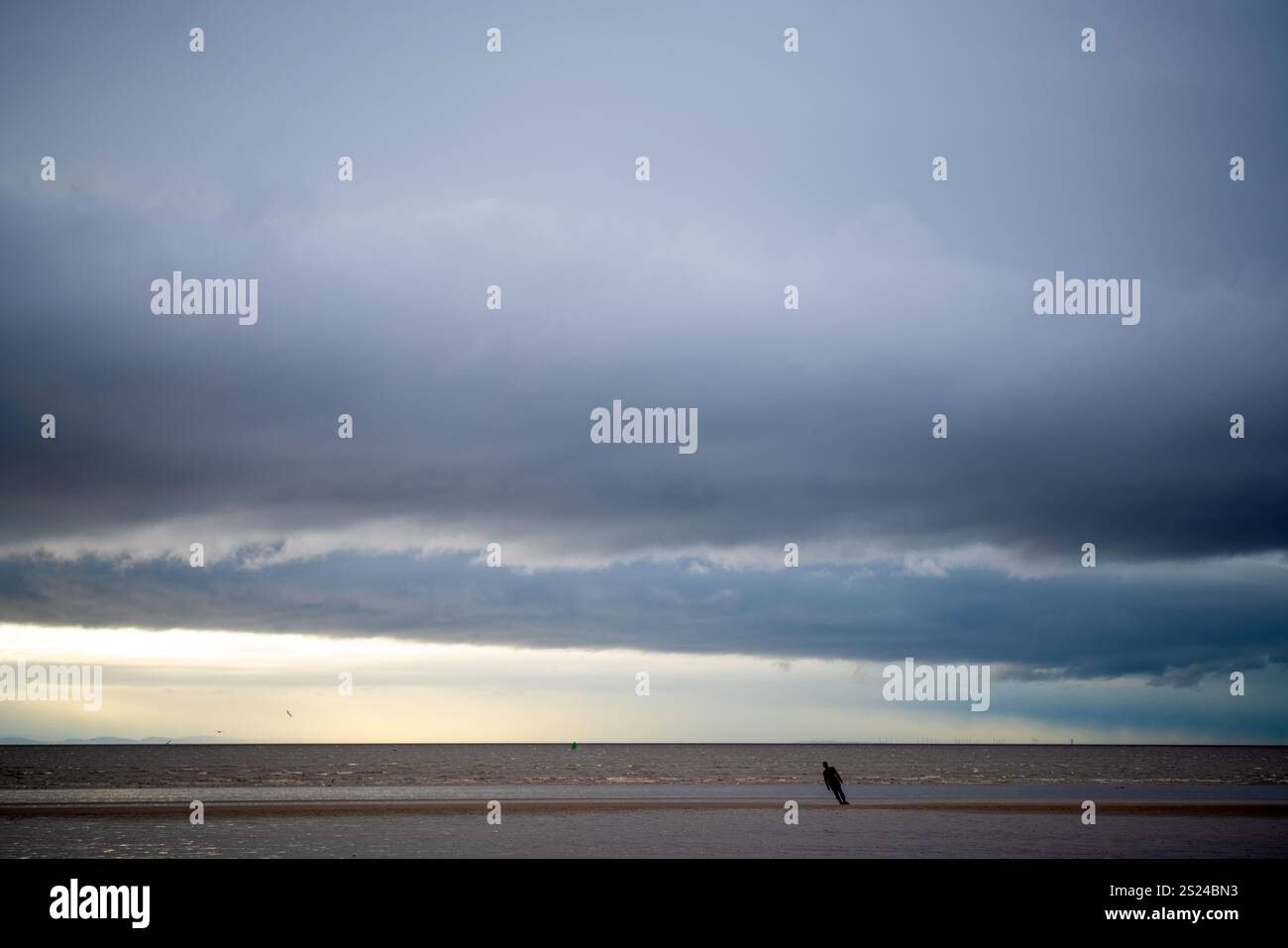 'Another Place' by Antony Gormley. Life-size, cast iron figures ...