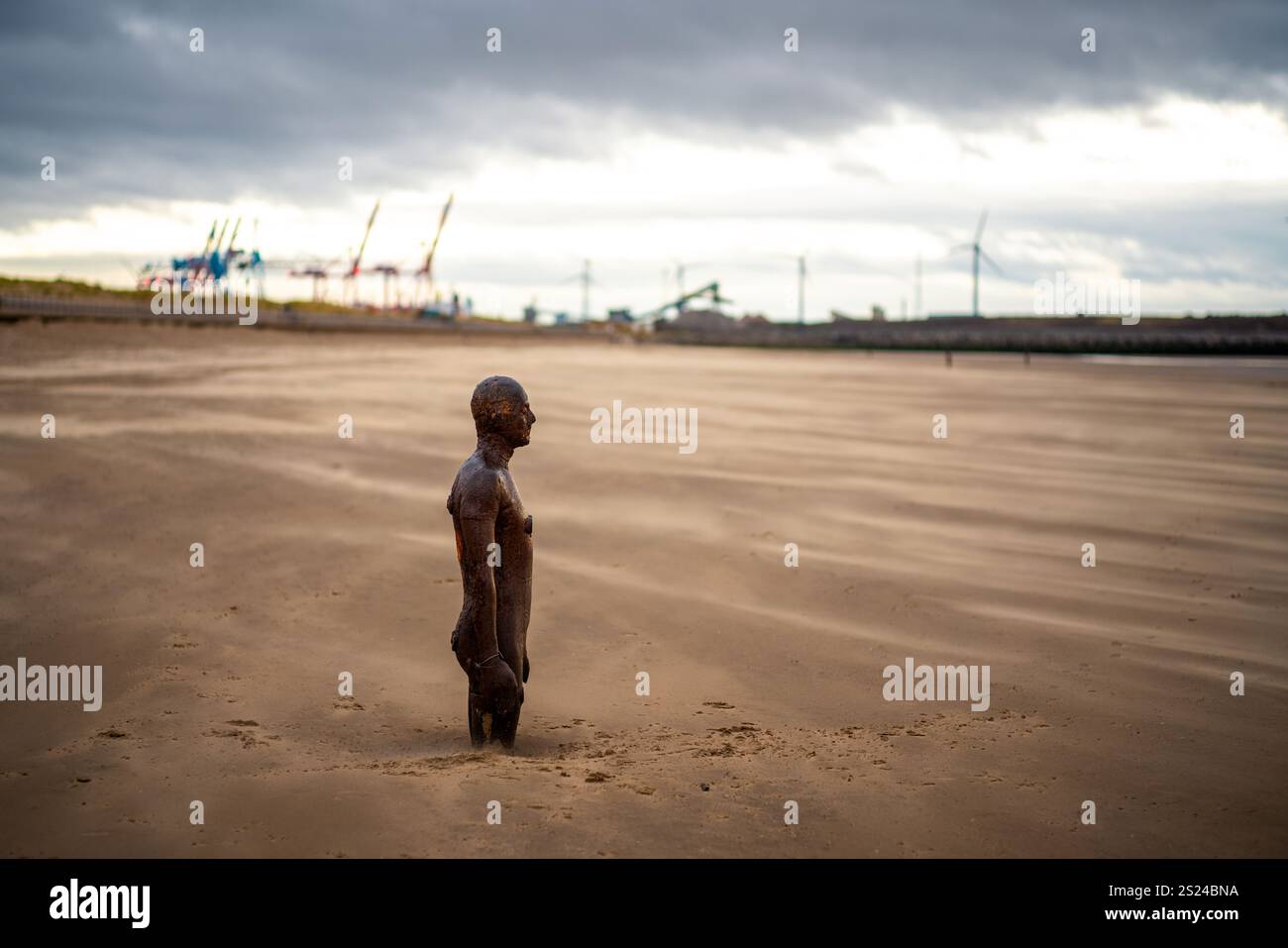 'Another Place' by Antony Gormley. Life-size, cast iron figures ...