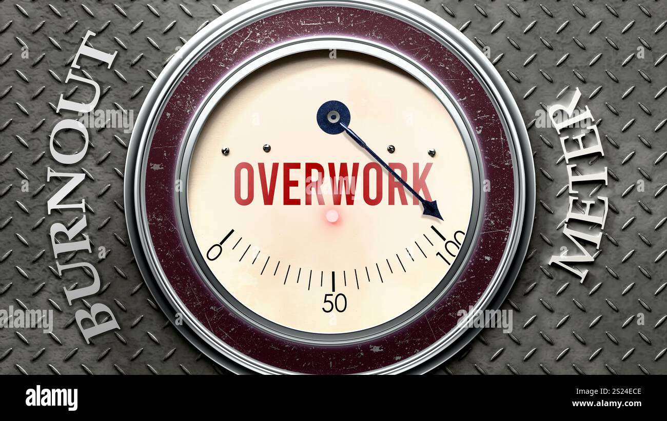 Overwork and burnout that is hitting a full scale hi-res stock ...