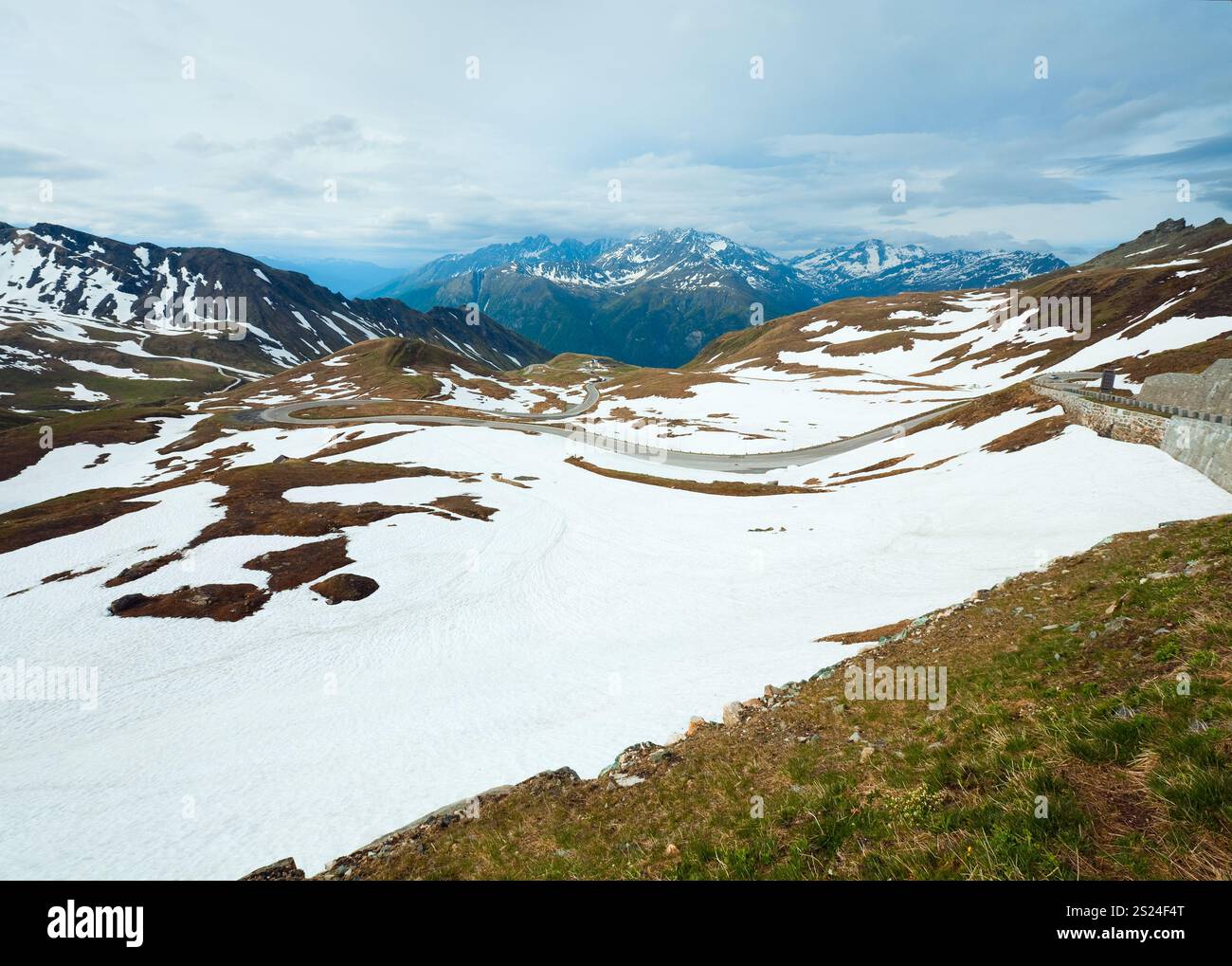 Summer (June) Alps mountain (view from Grossglockner High Alpine Road ...