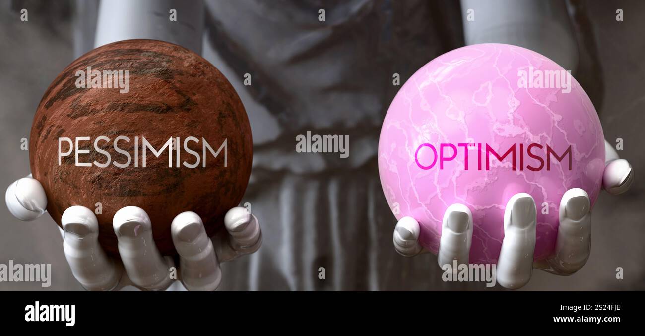 Pessimism or Optimism - decide between two options. Greek statue ...