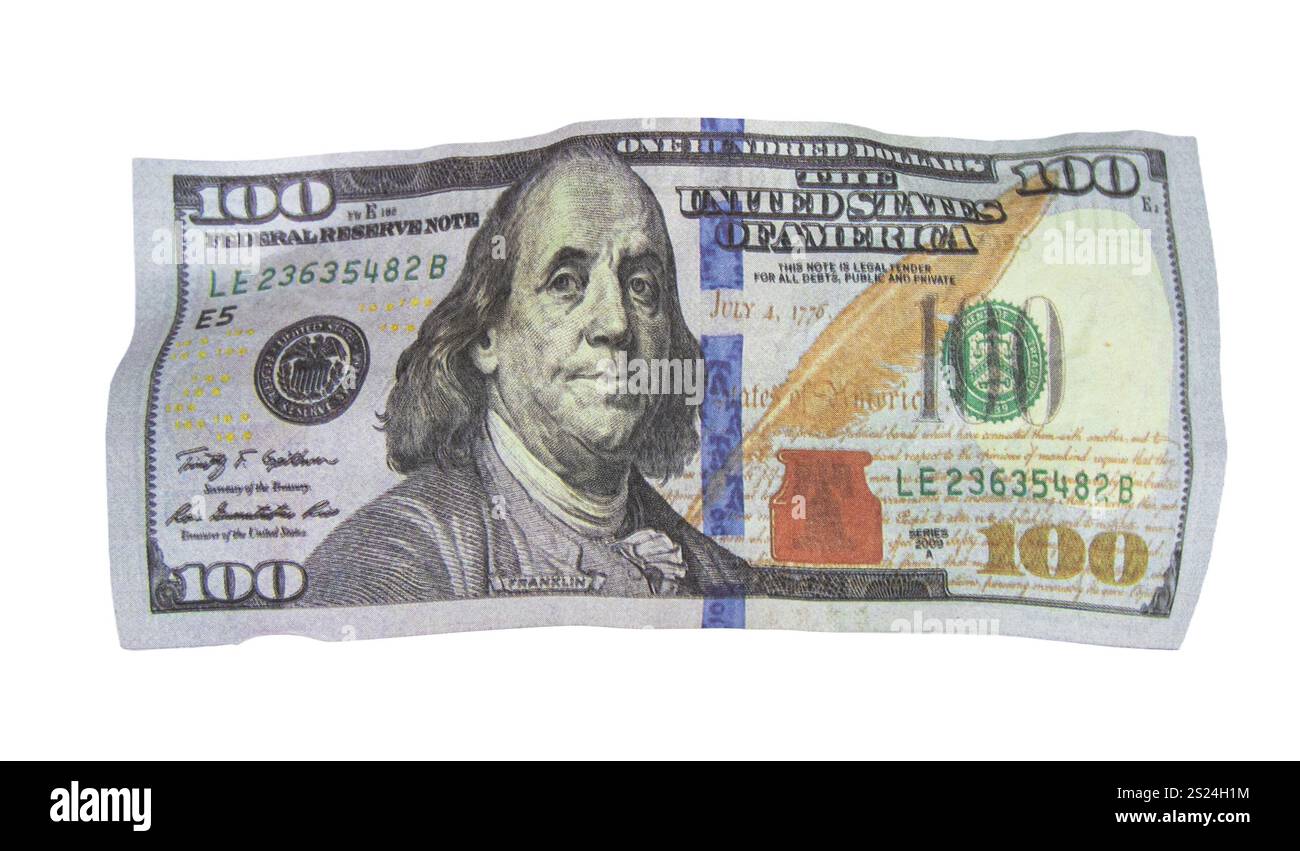 fake or prop US 100 dollar bill isolated. High quality photo Stock ...