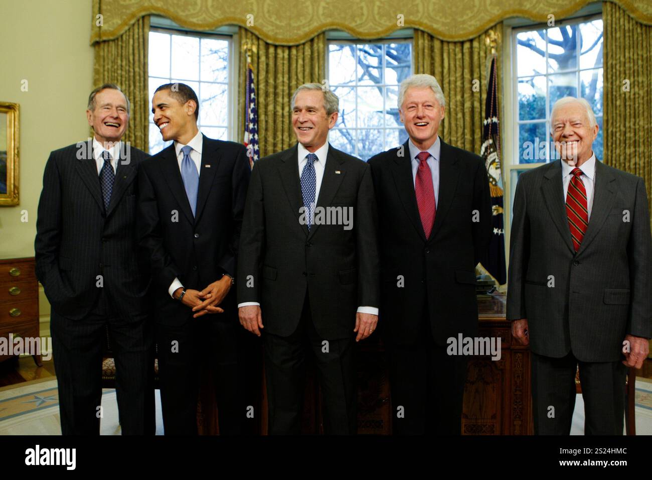 FILE - President-elect Barack Obama is welcomed by then-President ...
