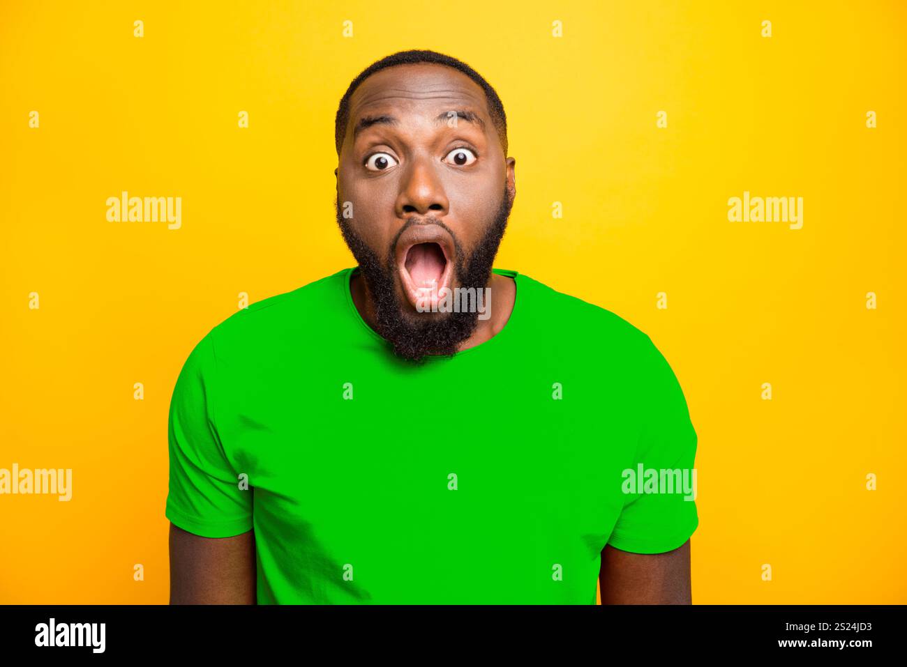 Photo of terrified scared afro american black man afraid of what he ...