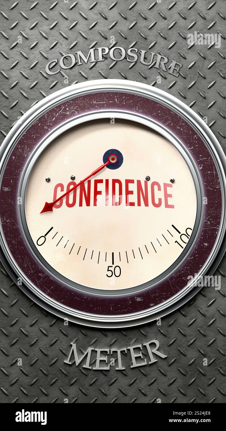 Confidence and Composure that is hitting a full scale, showing a very ...