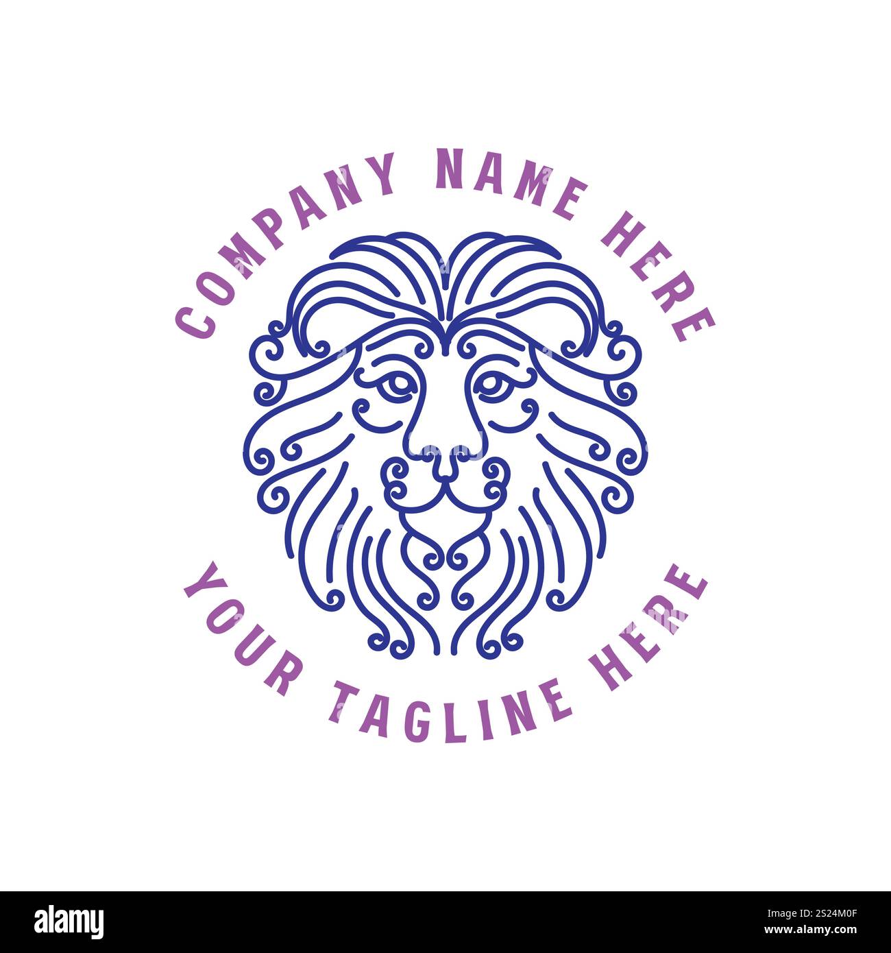 Vintage Retro Leo Lion Head Face with Line Style Badge Emblem Label ...