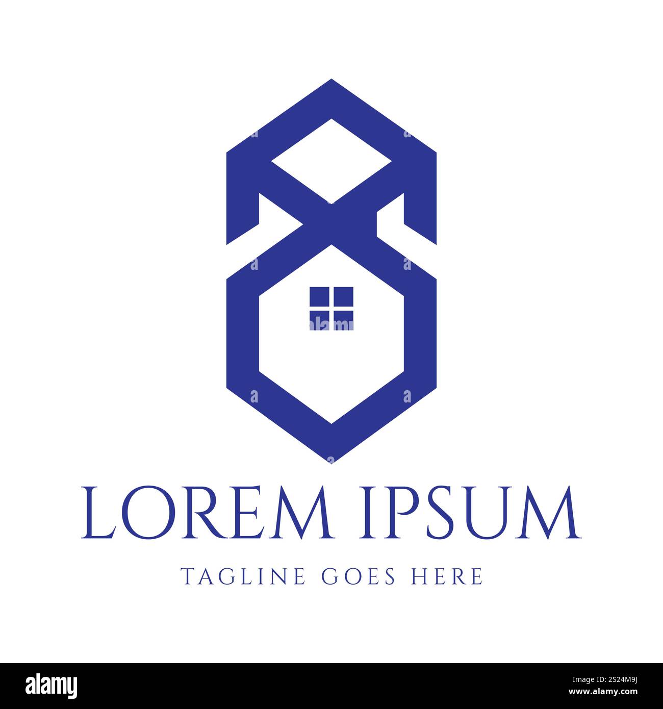 Simple Minimalist Eight House Symbol for Real Estate Property Trading ...