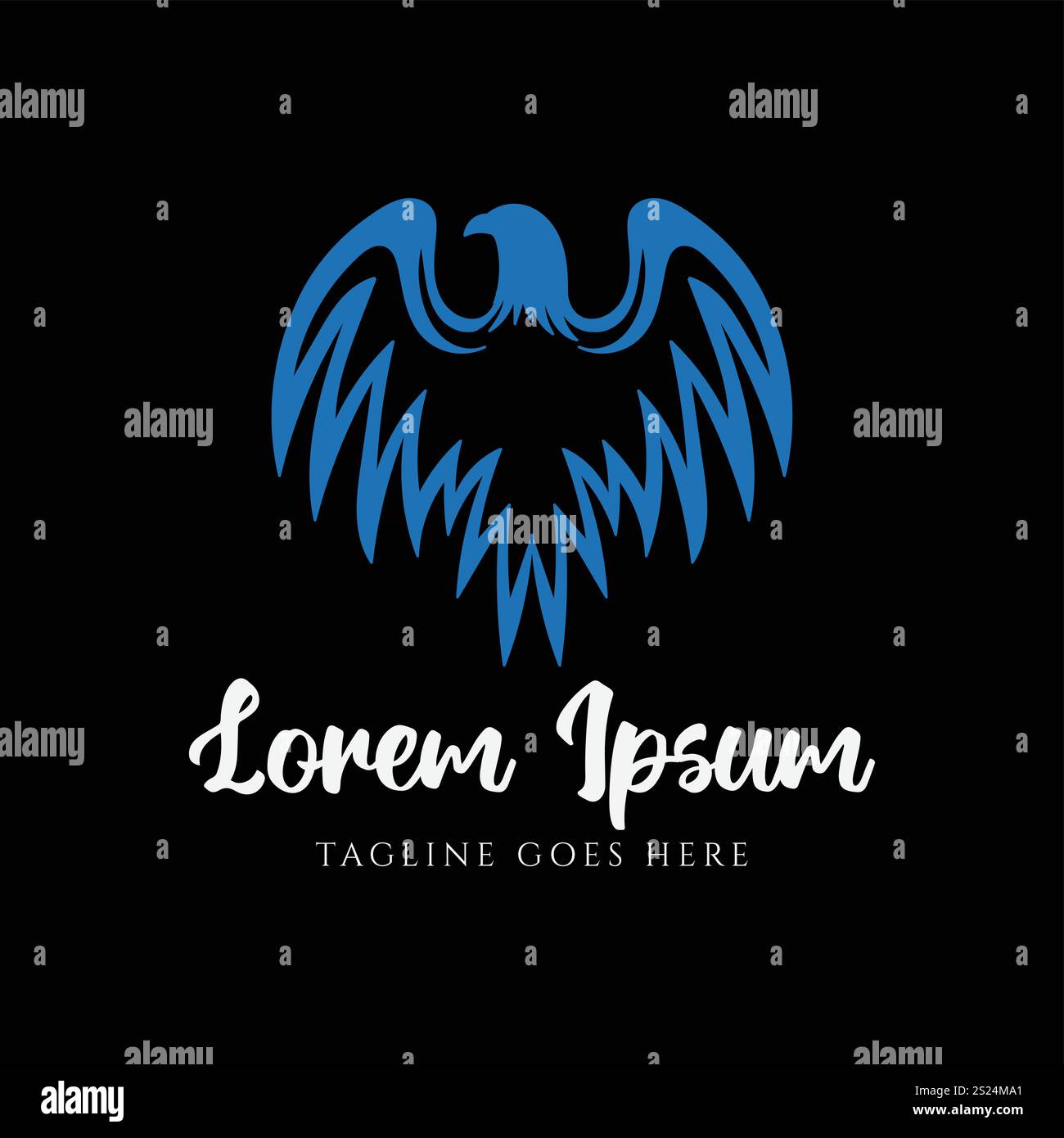 Strong Power Spread Wings Eagle Hawk Falcon Icon Symbol Logo Design ...