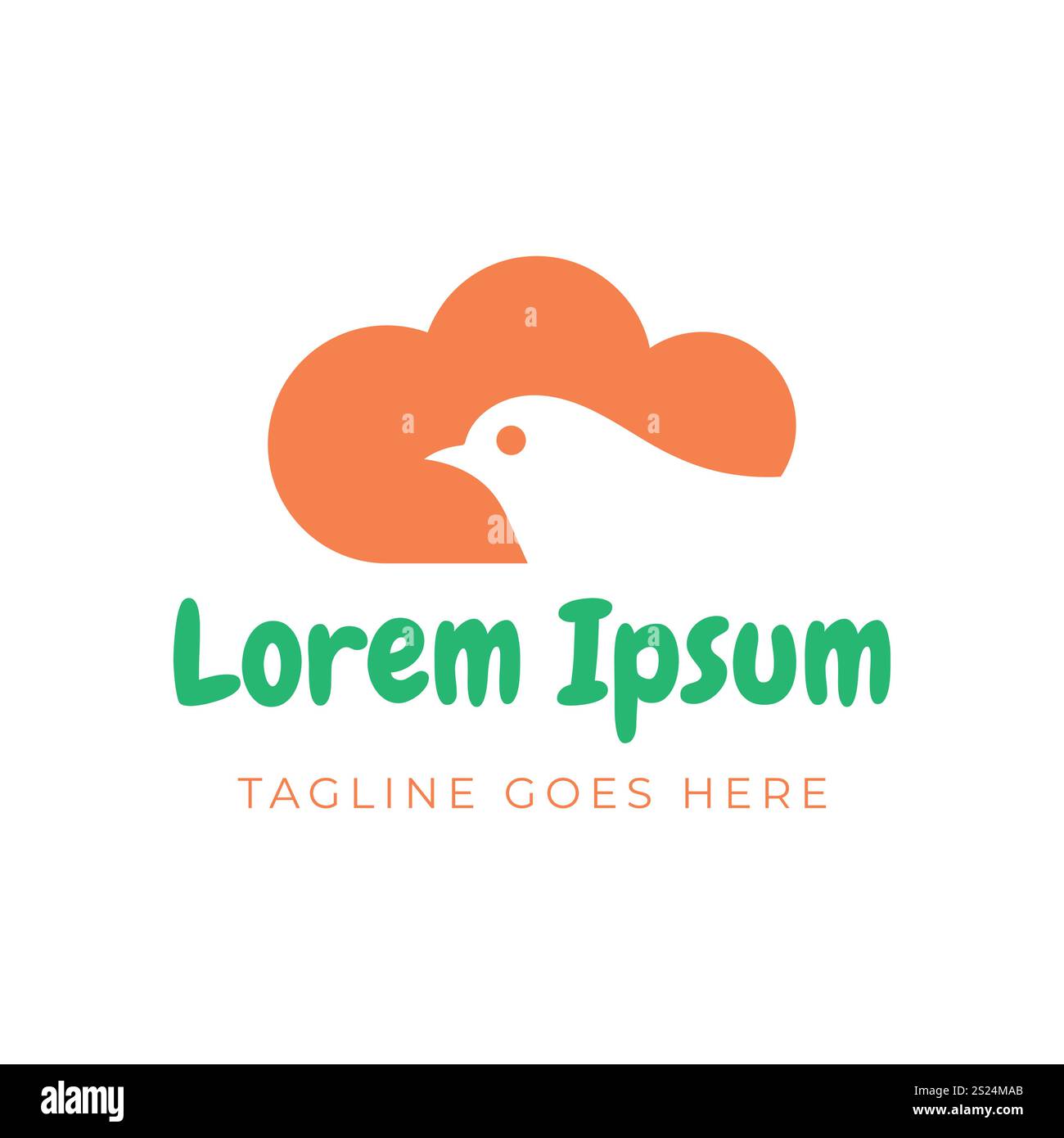 Simple Cute Little Cloud Robin Canary Sparrow Bird Icon Symbol Design Vector Stock Vector Image ...