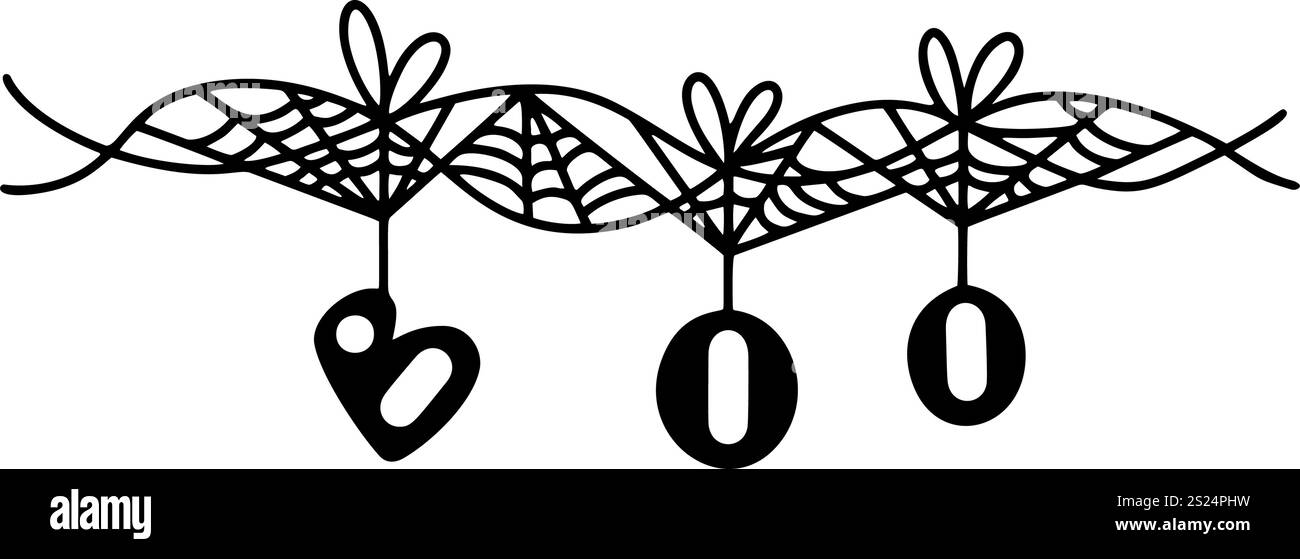 Creepy Halloween border with boo text, vector design suitable for ...