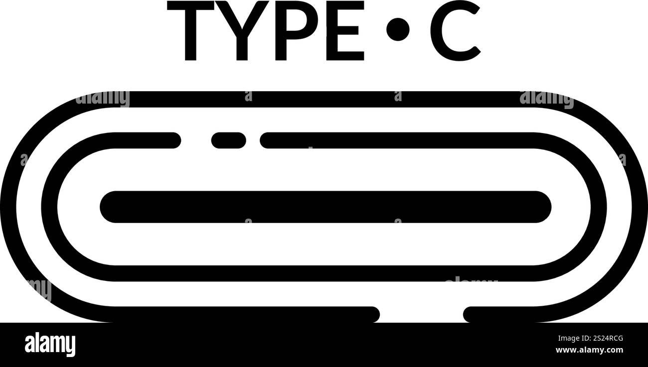 USB Type C connector designation - vector icon Stock Vector Image & Art ...