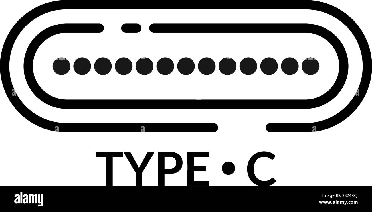 USB Type C connector designation - vector icon Stock Vector Image & Art ...