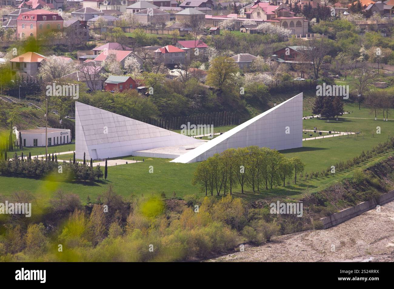 City of Guba. Azerbaijan. 04.19.2022. The premises of the genocide ...