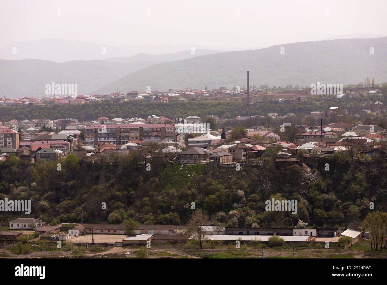 City of Guba. Azerbaijan. 04.19.2022. Small old mosque in the old town ...