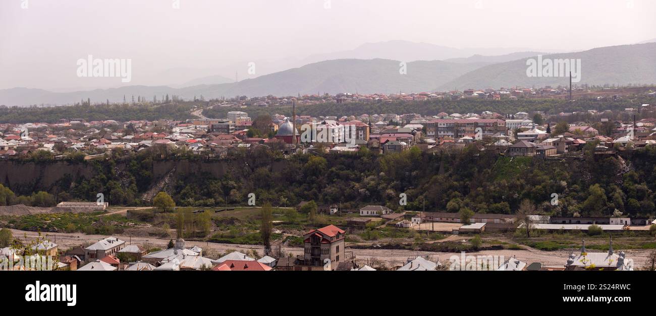 City of Guba. Azerbaijan. 04.19.2022. A small beautiful mosque in the ...