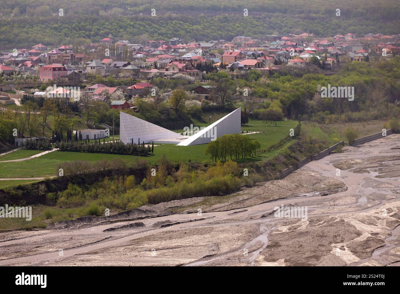 City of Guba. Azerbaijan. 04.19.2022. The premises of the genocide ...