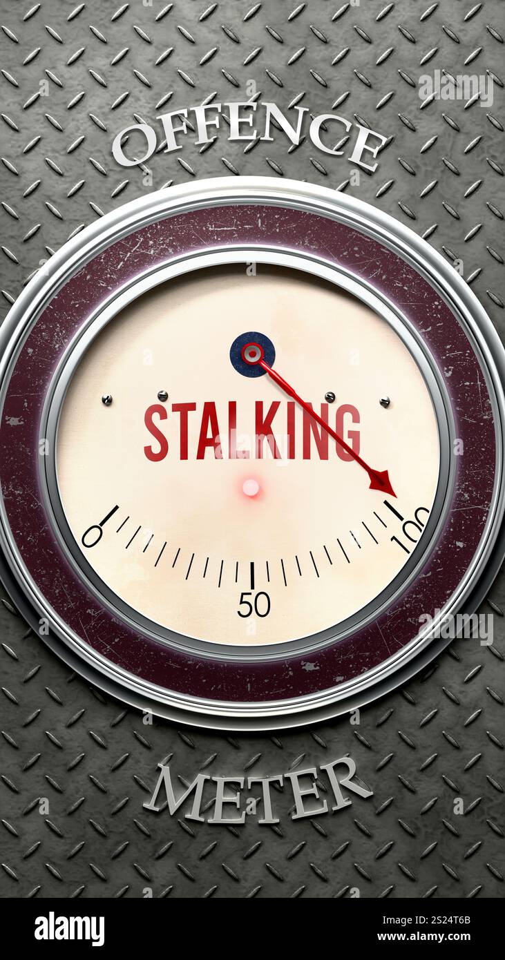 Stalking and offence that is hitting a full scale hi-res stock photography and images - Alamy