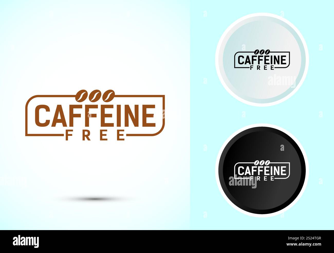 Caffeine free icon design illustration, No caffeine badge, sticker ...