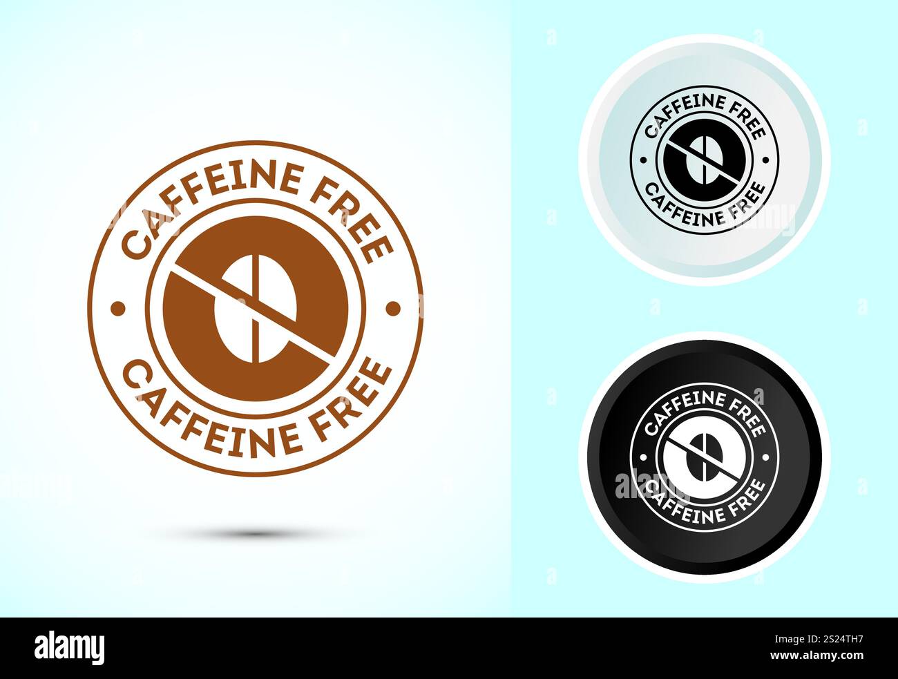 Caffeine free icon design illustration, No caffeine badge, sticker ...