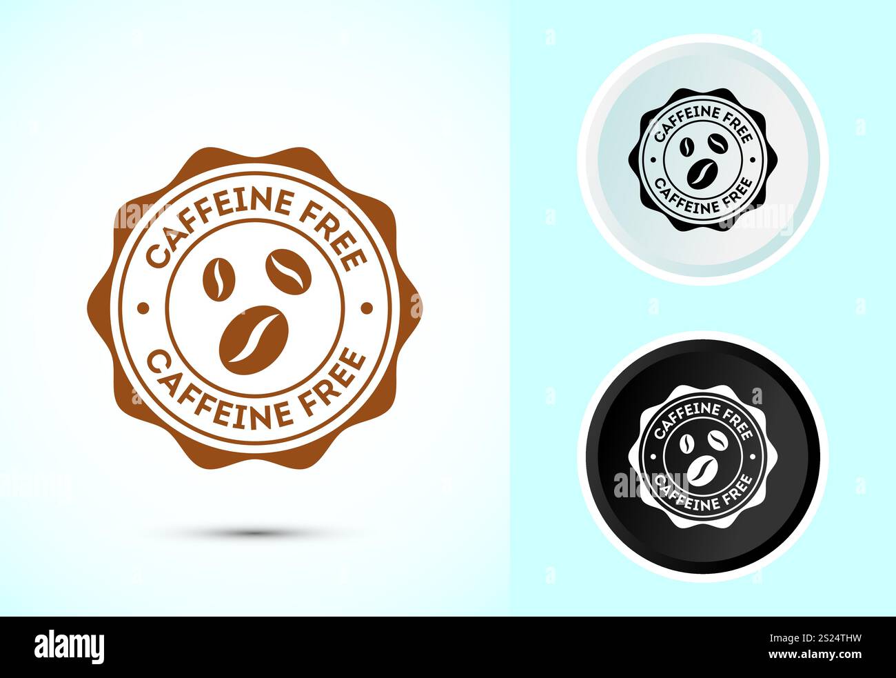 Caffeine free icon design illustration, No caffeine badge, sticker ...