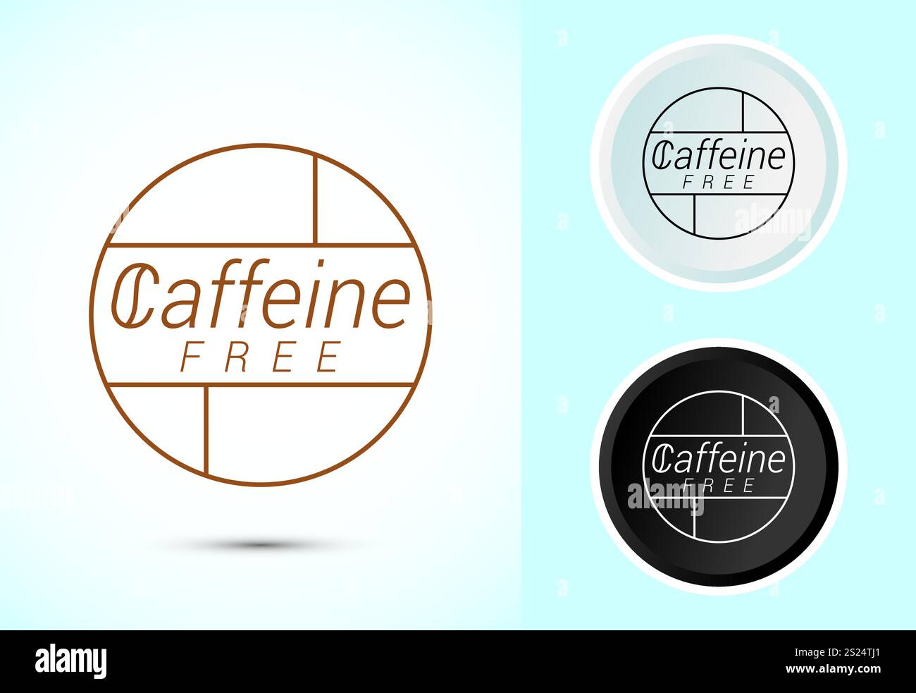 Caffeine free icon design illustration, No caffeine badge, sticker ...