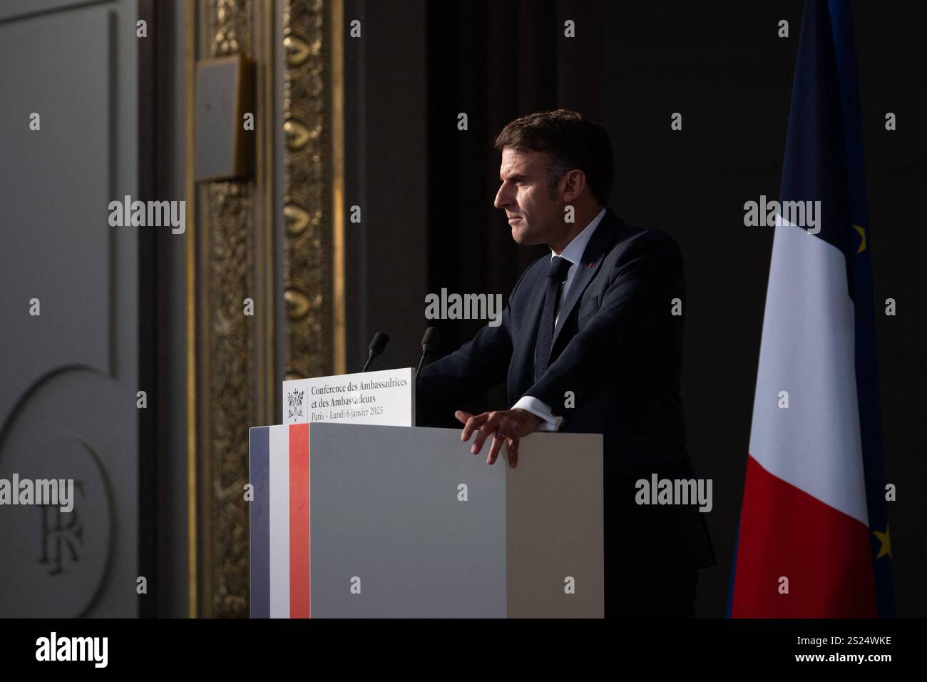 Paris, France. 06th Jan, 2025. The President of the Republic meets the ...