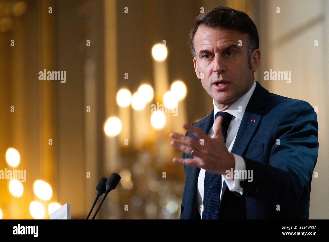 Paris, France. 06th Jan, 2025. The President of the Republic meets the ...