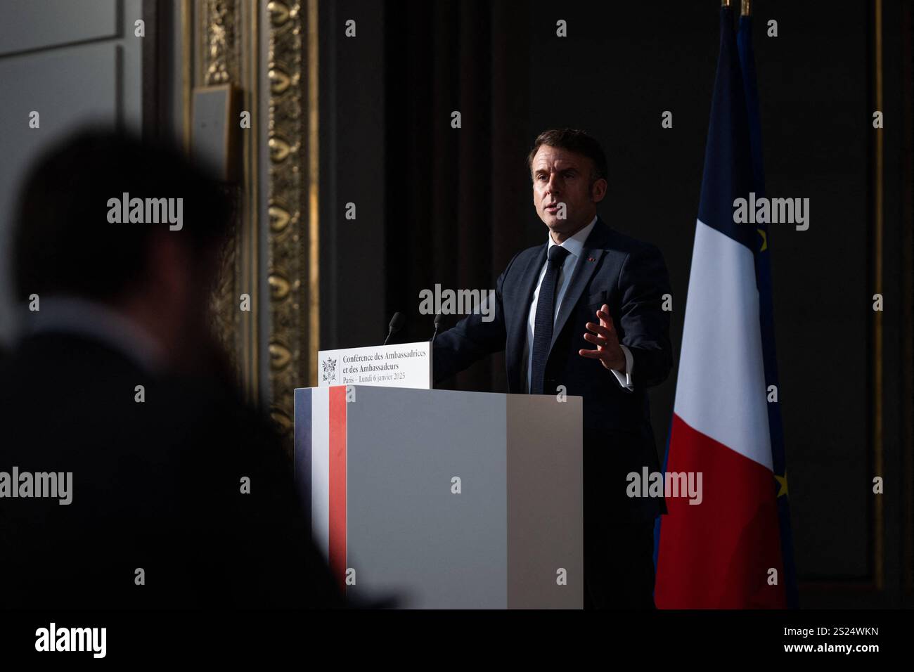 Paris, France. 06th Jan, 2025. The President of the Republic meets the ...