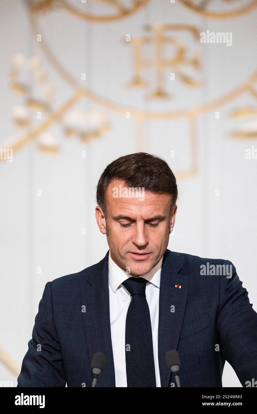 Paris, France. 06th Jan, 2025. The President of the Republic meets the ...