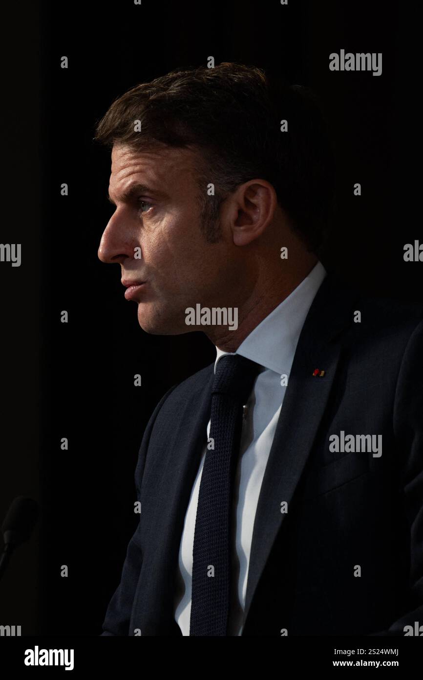 Paris, France. 06th Jan, 2025. The President of the Republic meets the ...