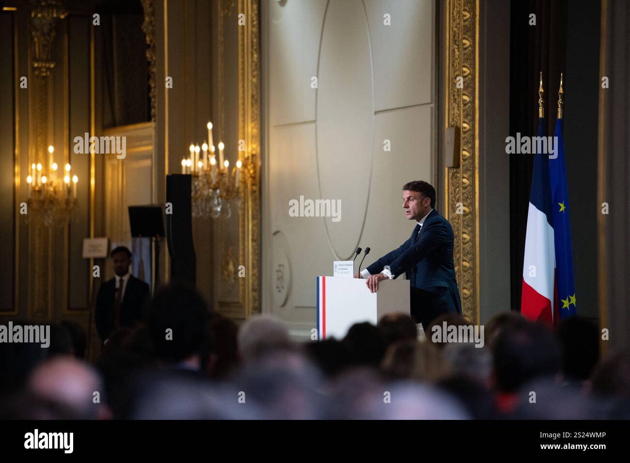 Paris, France. 06th Jan, 2025. The President of the Republic meets the ...
