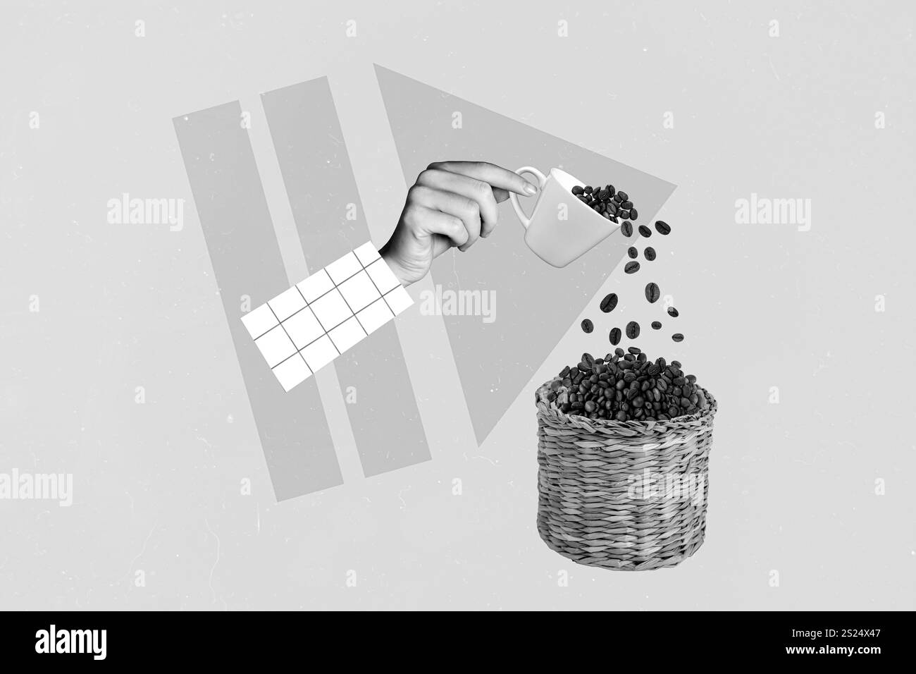 Creative photo 3d collage artwork poster picture of human arm hold ...