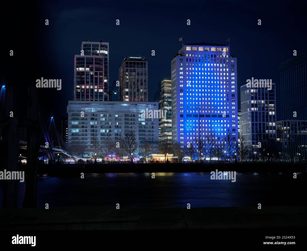 Shell Centre and other high rise buildings by the river Thames ...