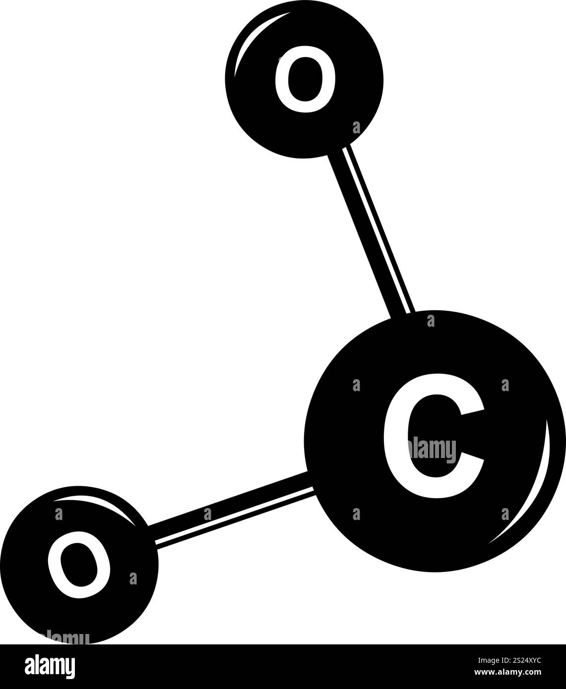 vector illustration black and white symbol CO2 carbon dioxide molecule concept Stock Vector ...