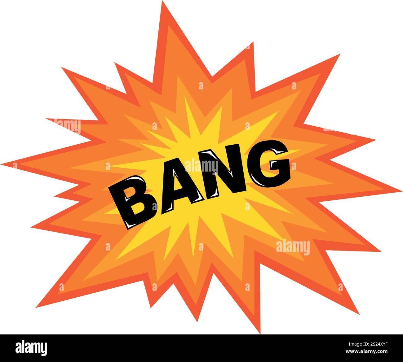vector illustration onomatopoeia explosion collision with bang text ...