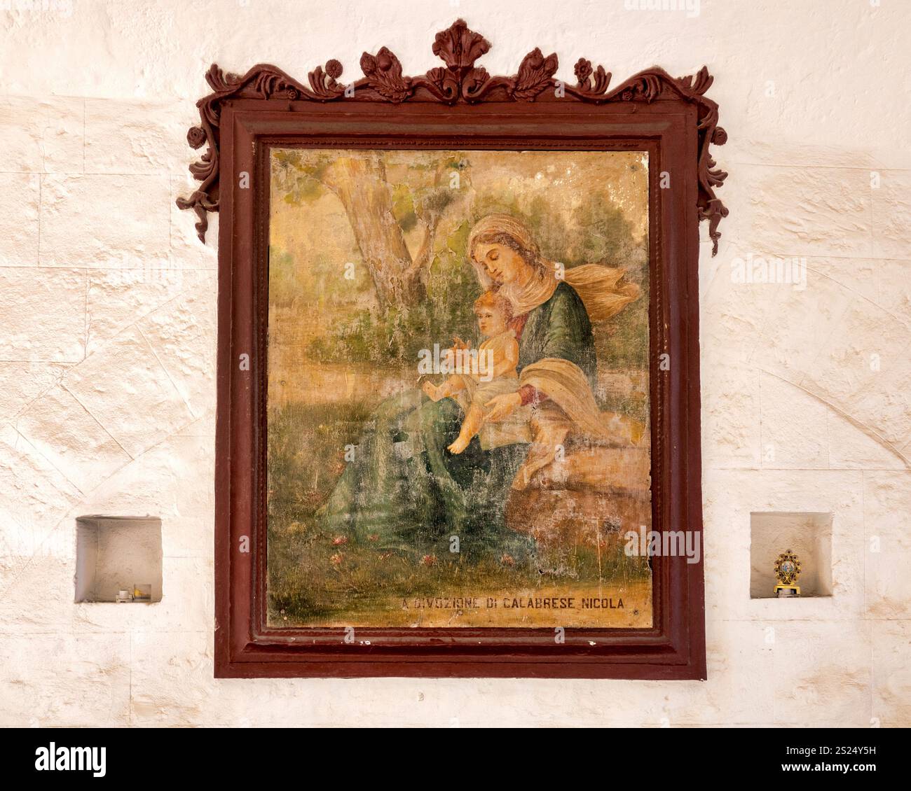 A sacred aedicula in the historic centre of Monopoli, Italy, dedicated ...