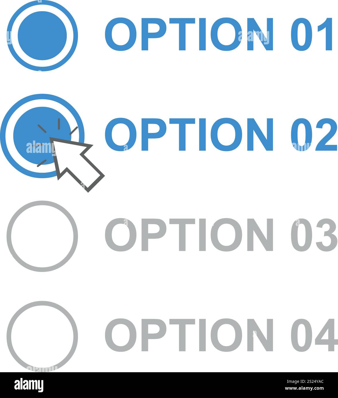 vector illustration mouse cursor selecting four checkpoints from an options Stock Vector Image ...