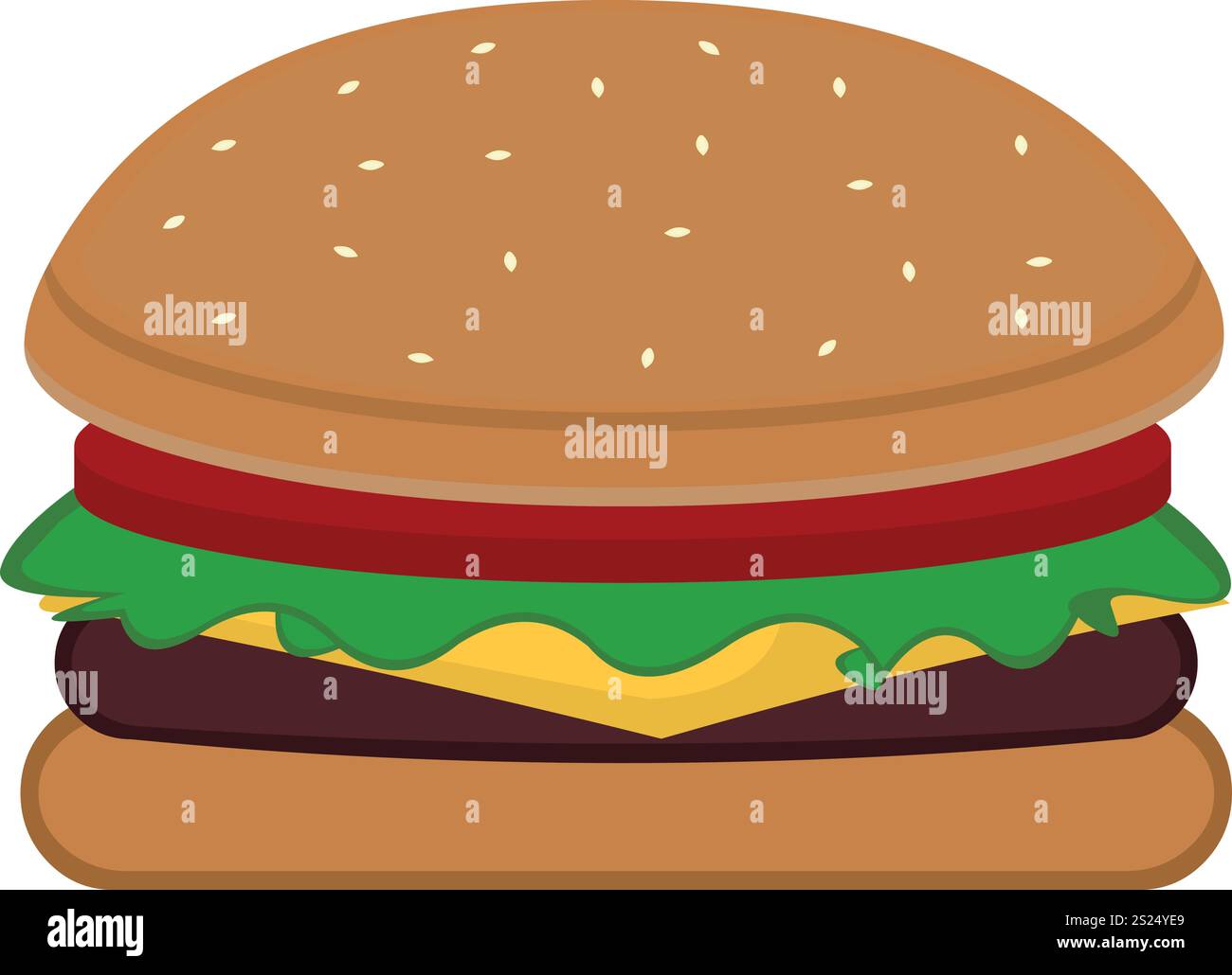 vector illustration fast food hamburger cartoon Stock Vector Image ...