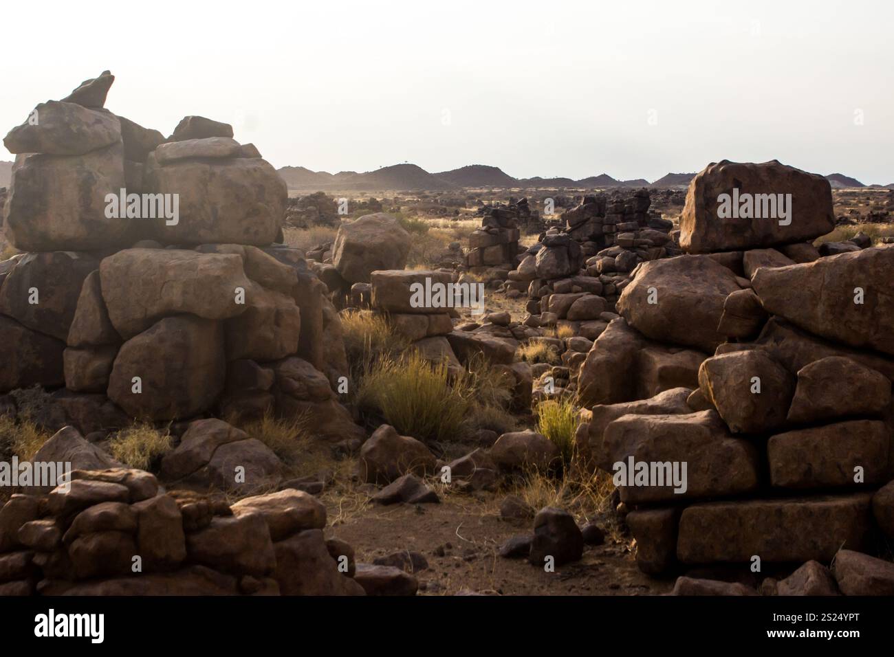 The bizarre landscape stacked boulders and strange rock formations of ...