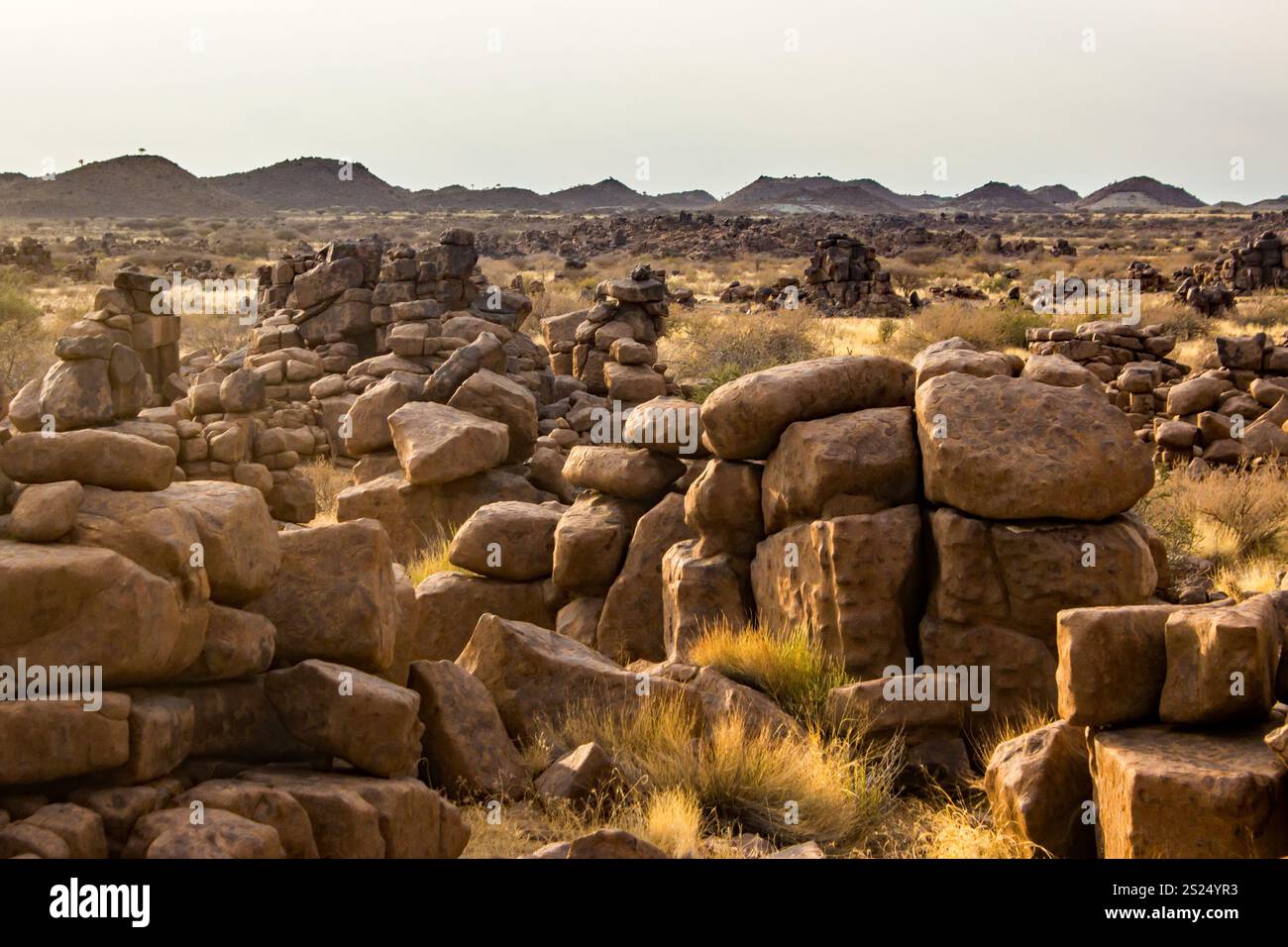 The bizarre landscape stacked boulders and strange rock formations of ...