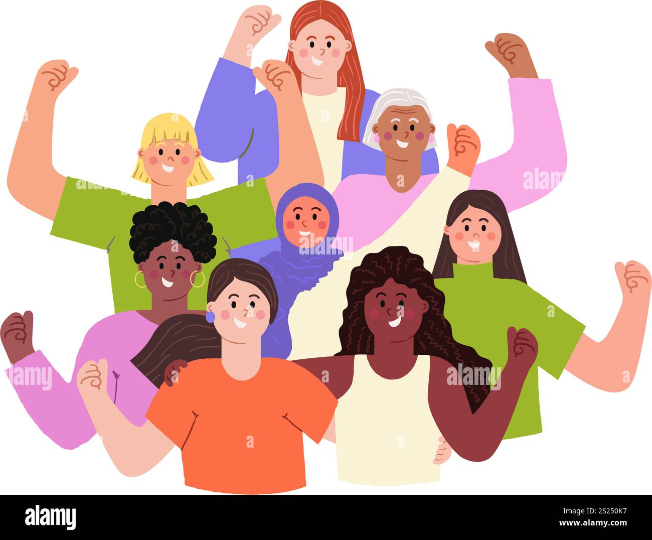 Accelerate action iwd 2025 diverse women vector illustration Stock ...