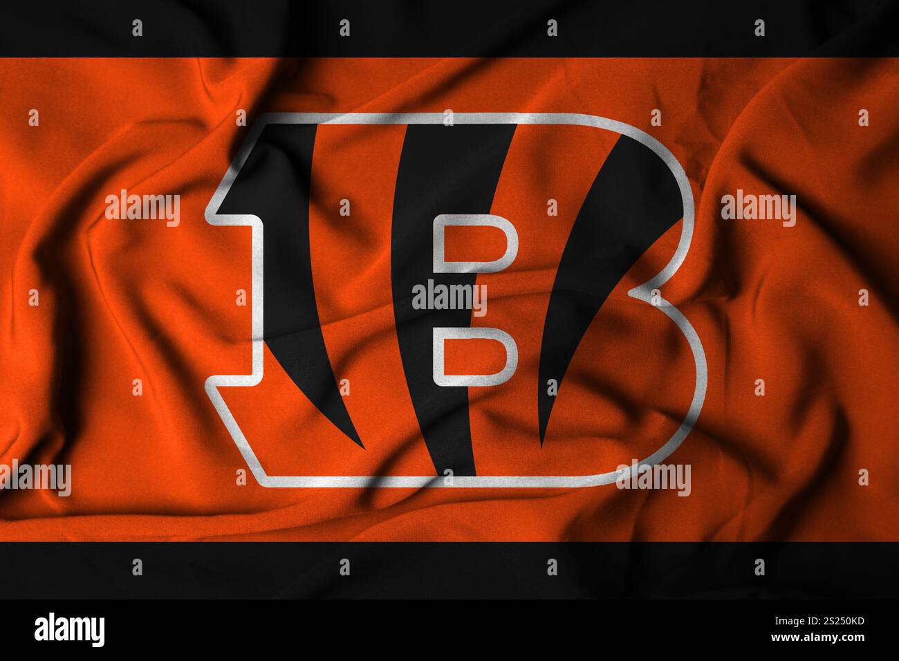 Pringsewu, Lampung; January 05, 2025; texture of a waving flag with the ...