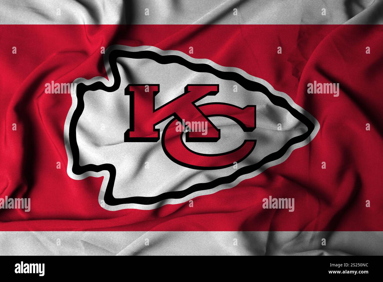 Pringsewu, Lampung; January 05, 2025; texture of a waving flag with the ...